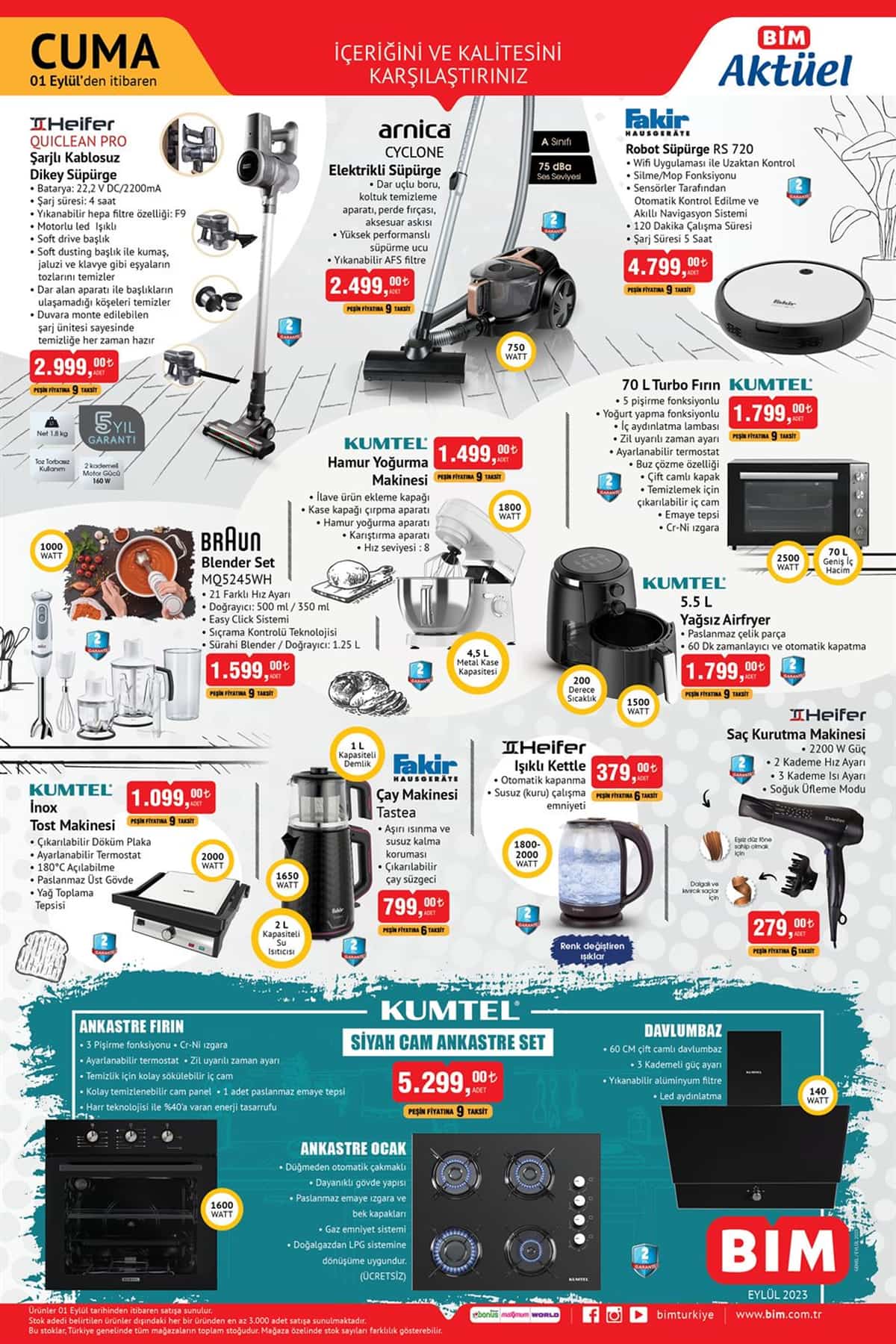 BİM 1 EYLÜL 2023 AKTÜEL KATALOĞU